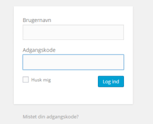 Log ind på din hjemmeside - Supportafdelingen